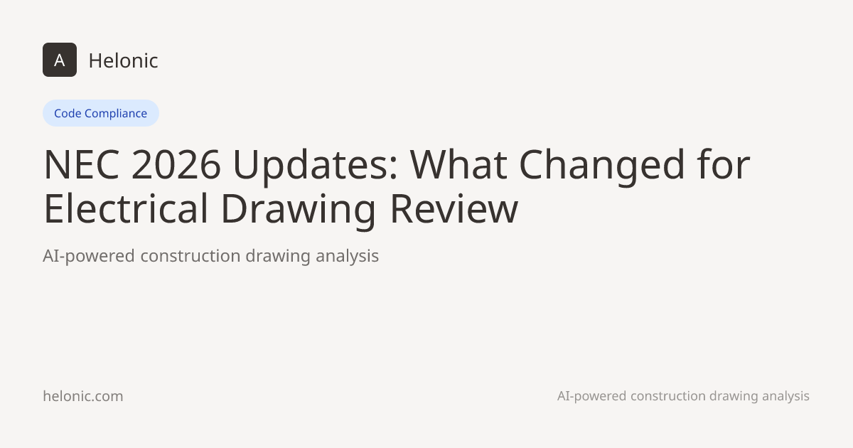 NEC 2026 Updates for Electrical Drawing Review | Helonic
