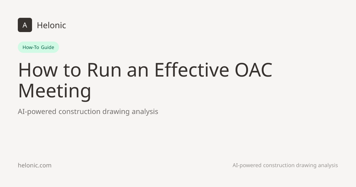 How to Run an Effective OAC Meeting | Helonic