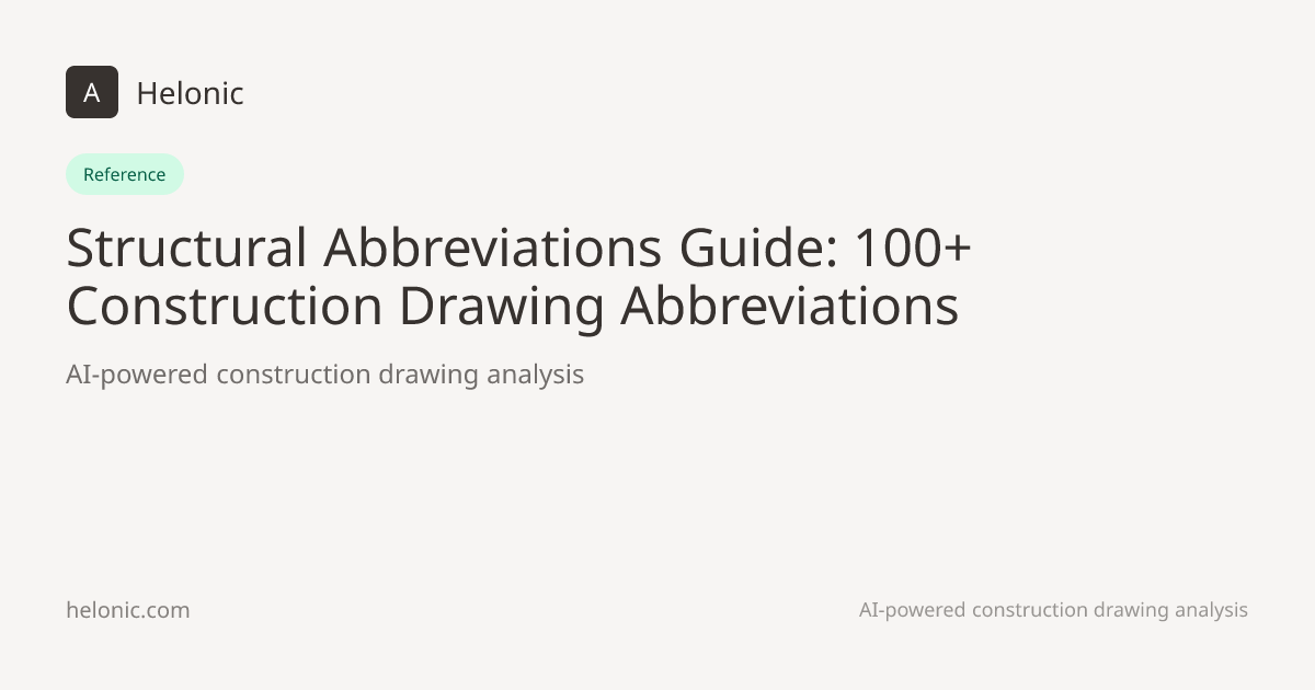 Structural Abbreviations Guide: 100+ Construction Drawing Abbreviations ...