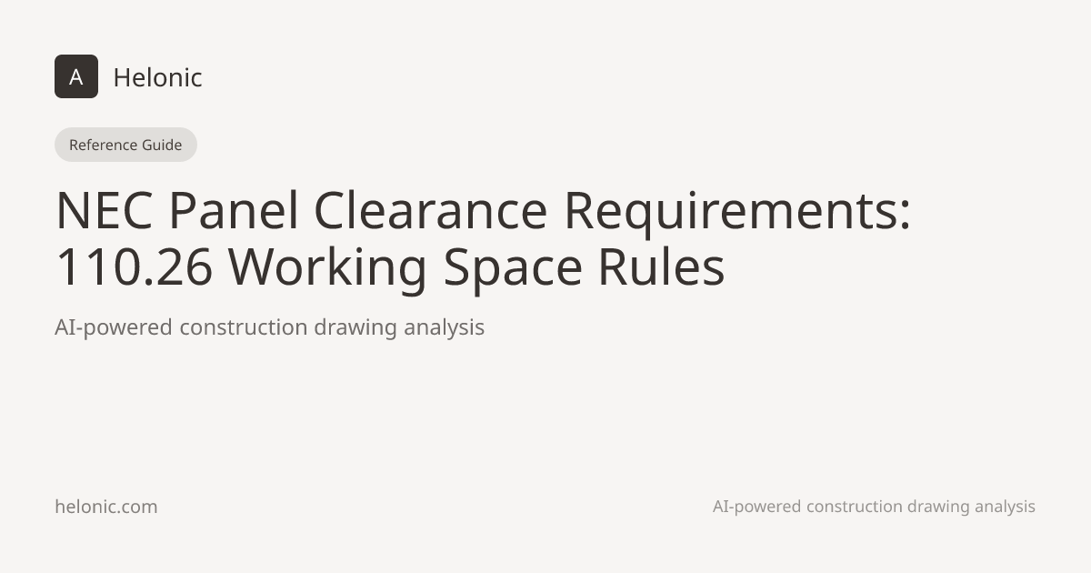 NEC Panel Clearance Requirements: 110.26 Working Space Rules | Helonic